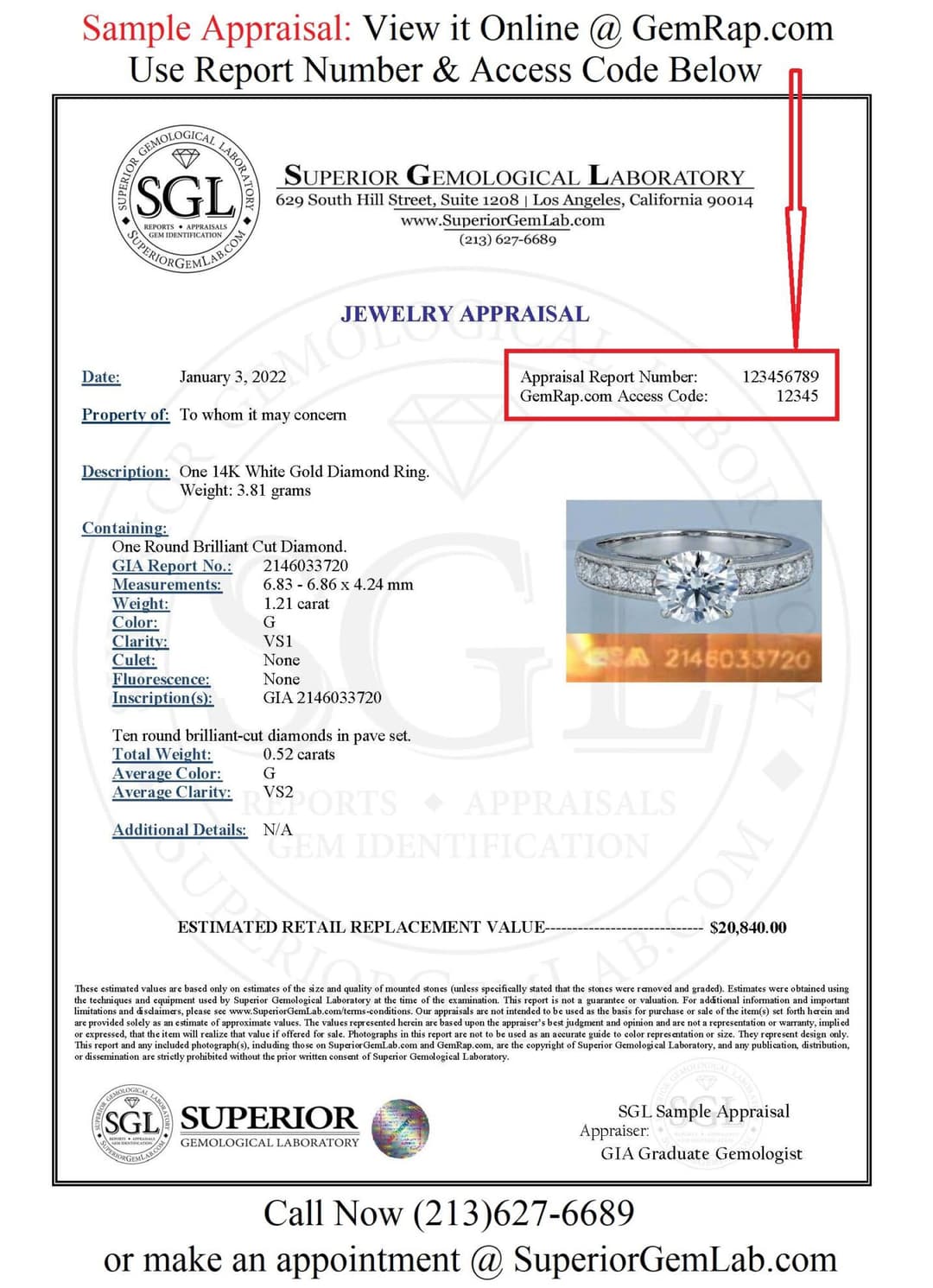 Superior Gemological Laboratory - 629 S.Hill Street Suite 1208 Los ...