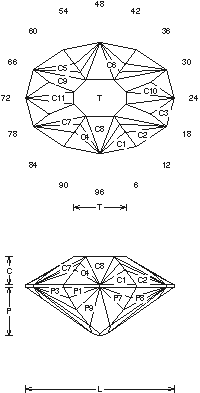 Long Horn: Faceting Design Diagram - International Gem Society