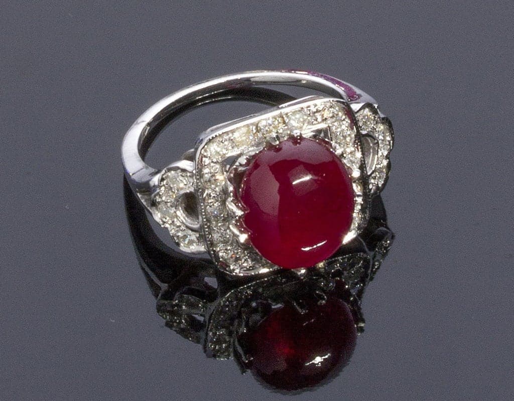 Ruby - Assembled, Cabochon, Red - International Gem Society