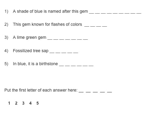 Gemology For Kids: Games And Activities