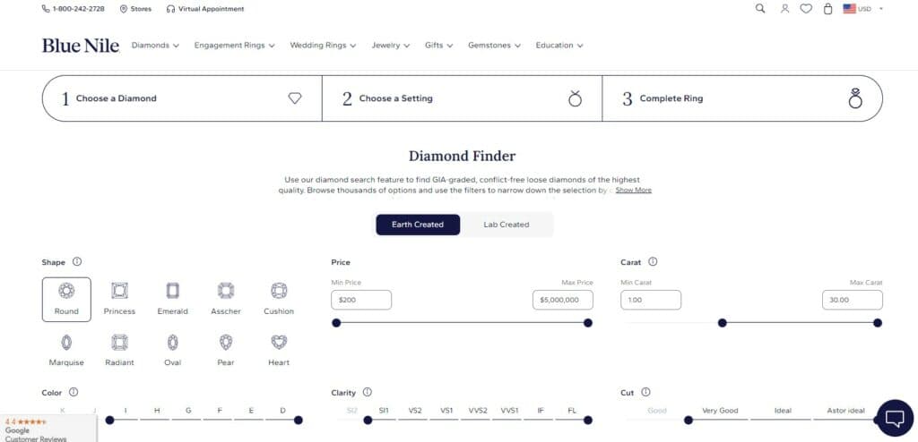 Blue Nile Review - International Gem Society
