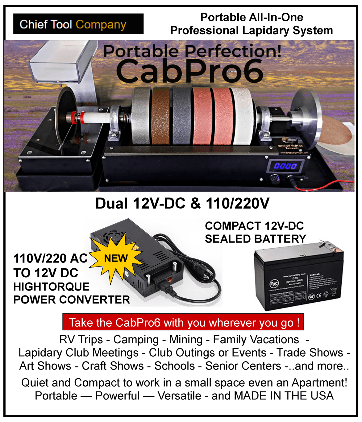 Portable Lapidary Equipment – by Chief Tool Company – Made in USA - U.S ...