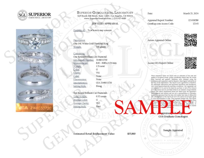 Superior Gemological Laboratory - 629 S.Hill Street Suite 1208 Los ...