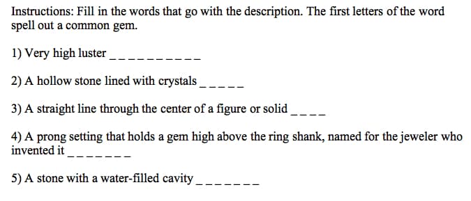 Gemology For Kids: Games And Activities