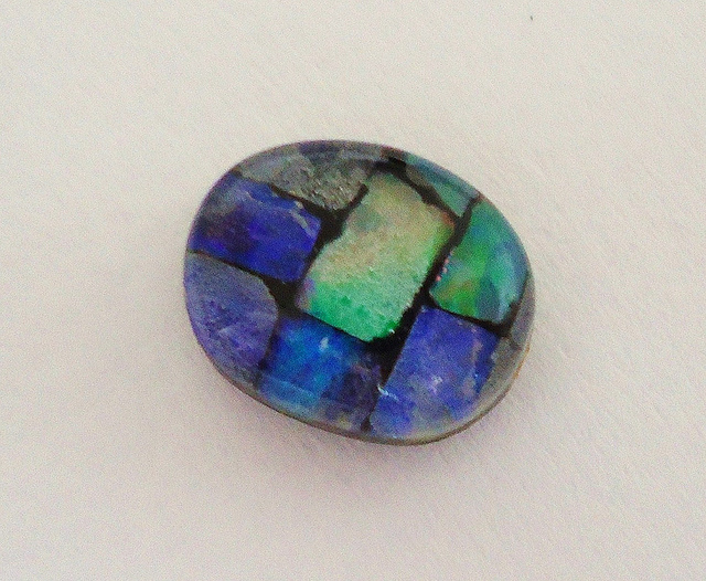 Opal Stone - Assembled, Cabochon, Blue - International Gem Society