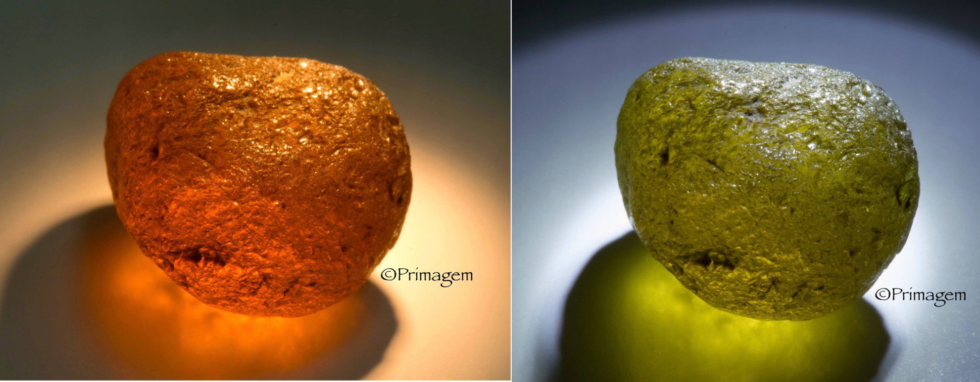 Glass - Lab-made, Rough, Orange - International Gem Society