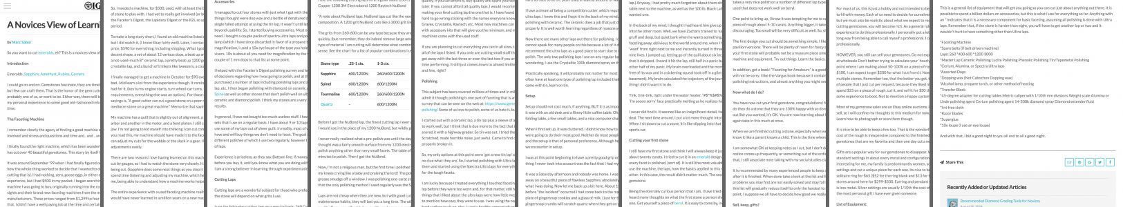 A Novices View of Learning How to Facet - International Gem Society