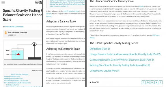 Using a Hanneman Specific Gravity Scale - International Gem Society