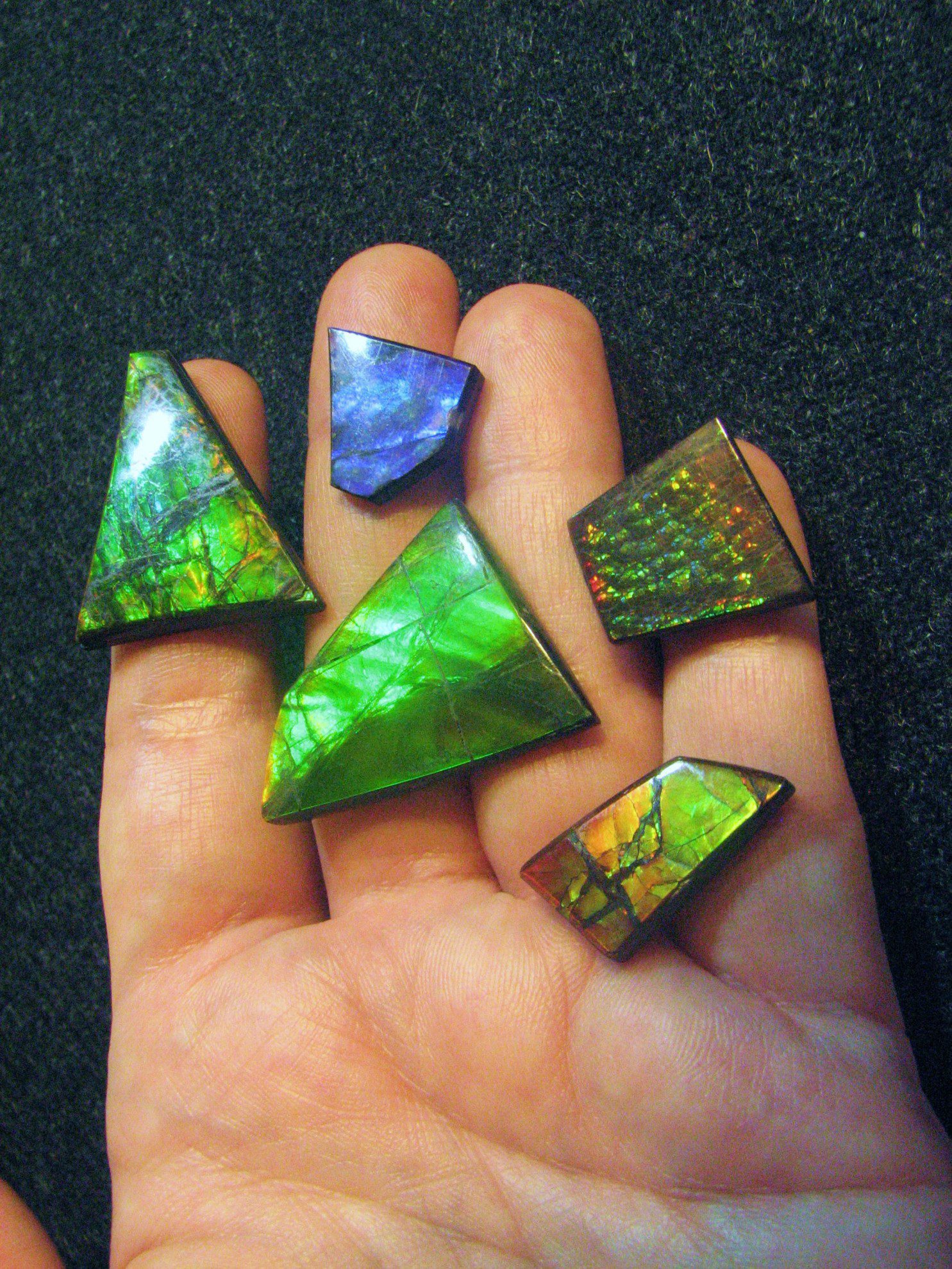 Ammolite - Natural, Cabochon, Green - International Gem Society