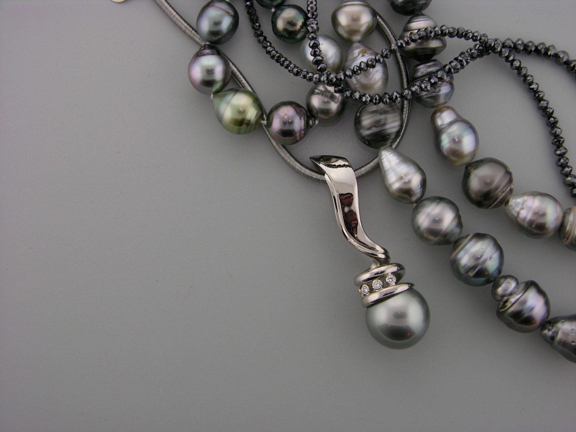 Opaque Gray Pearl Rough, Irradiated in Necklace - International Gem Society